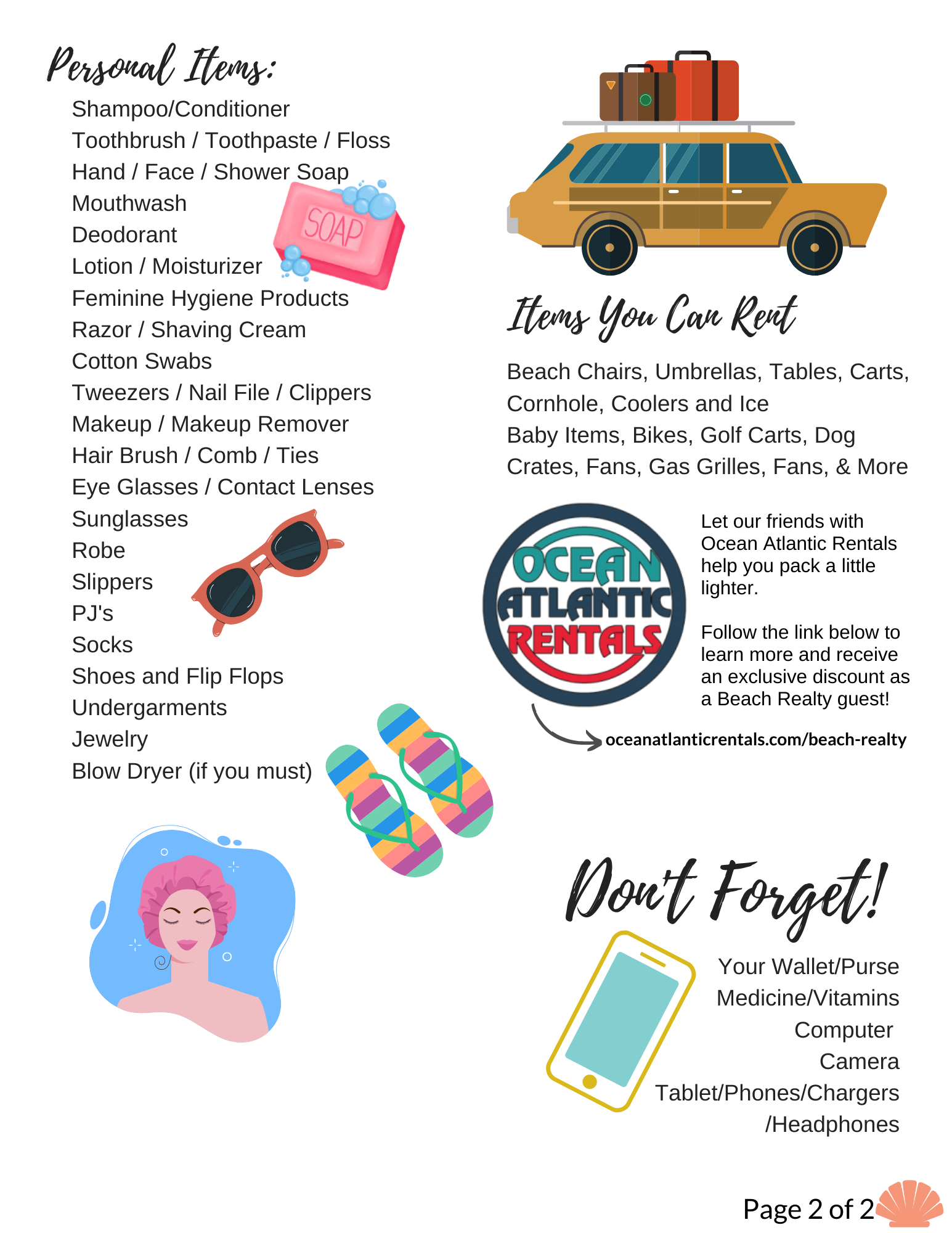 Checklist: What to Bring On Your Outer Banks Vacation - OBX Blog ...